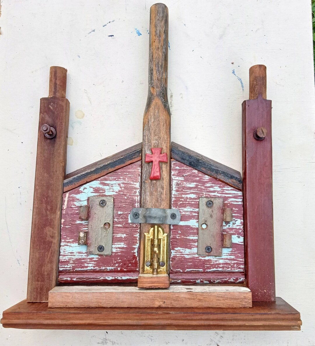 Wooden Church, Religious Decor, Wooden Church, Reclaimed Wood Decor ...