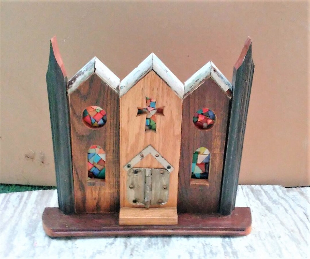 Reclaimed Wood Church, Religious Wall Art, Christian Decor, Reclaimed ...