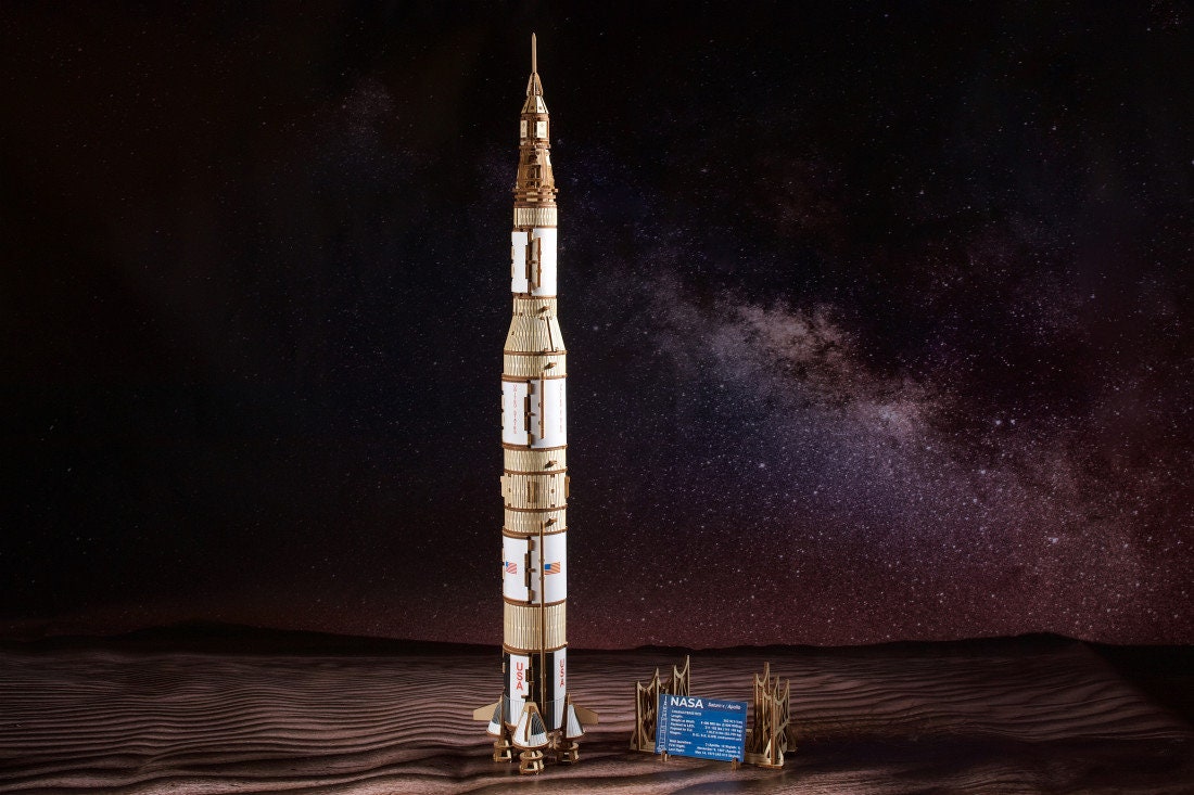 NASA Saturn V Model Kit Ugears 3D Puzzle. DIY Wooden for Space ...