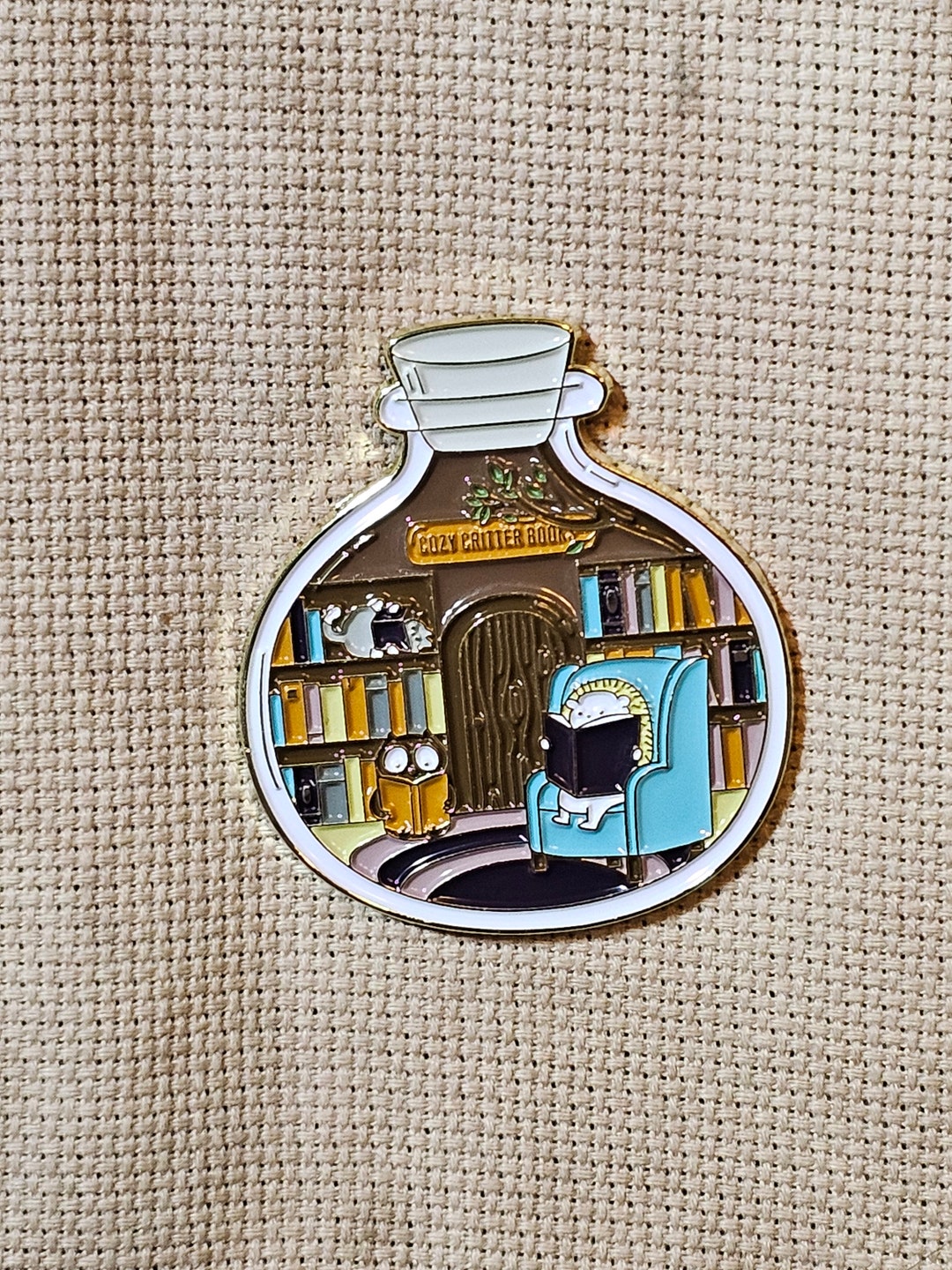 Library Critters Potion Bottle Enamel Metal Magnetic Needle Minder for ...