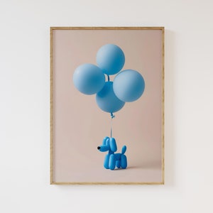 Blue Balloon Dog Poster,modern Art Print, Quirky Wall Decor ...