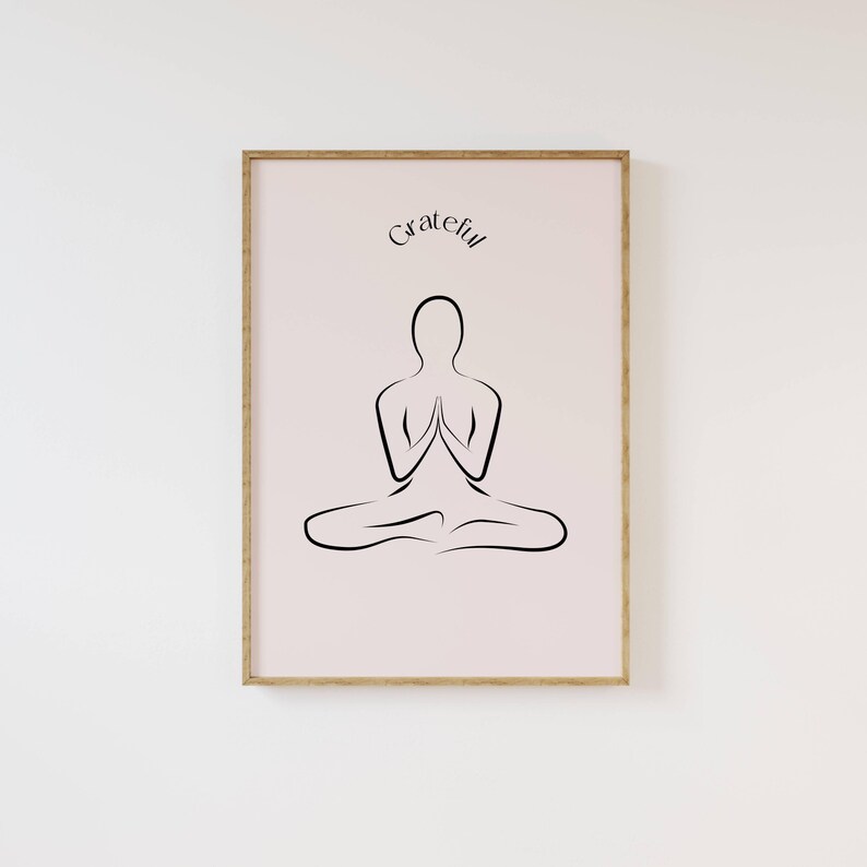 Meditation Posters Set of 2, Sayings Posters Breath and Grateful ...