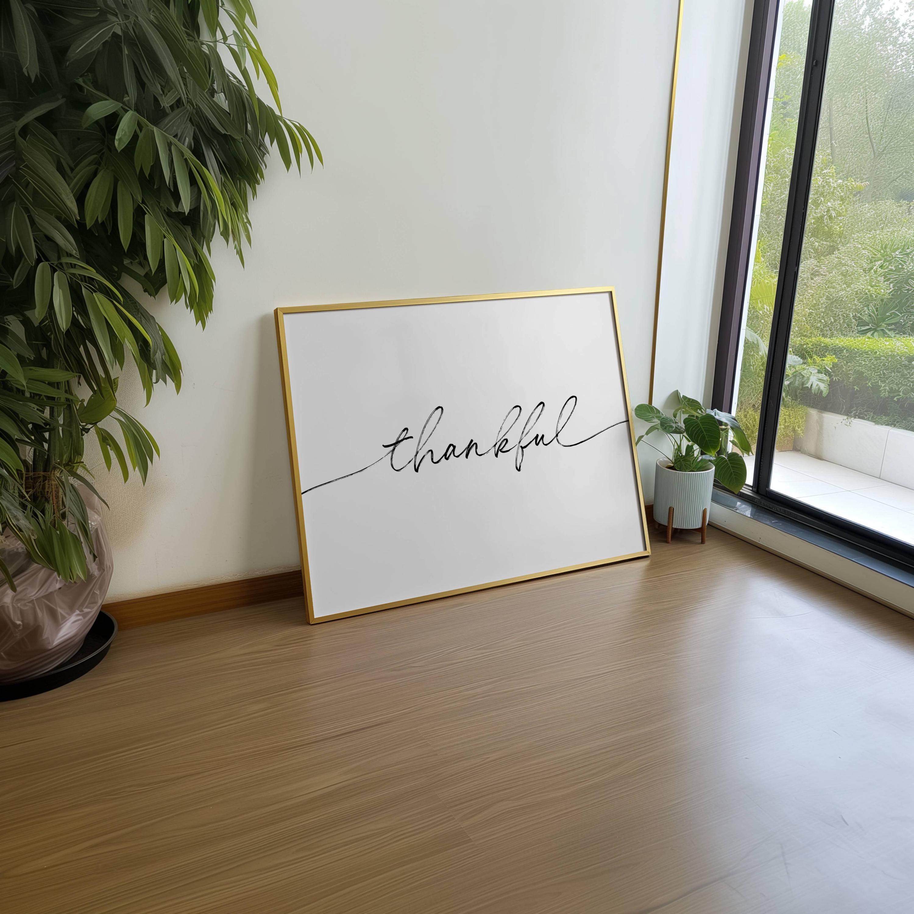 Thankful Poster, Line Art, Thankful Decor, Gratitude Wall Art, Thankful ...
