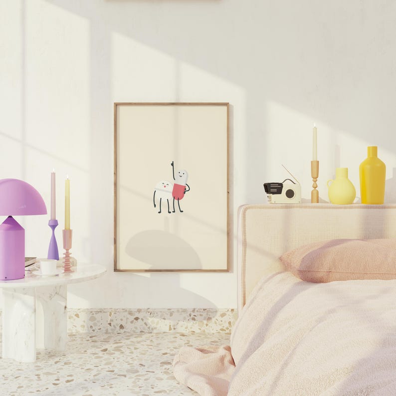 Happy Pills Poster, Preppy Wall Art, Mental Health Art, Digital ...