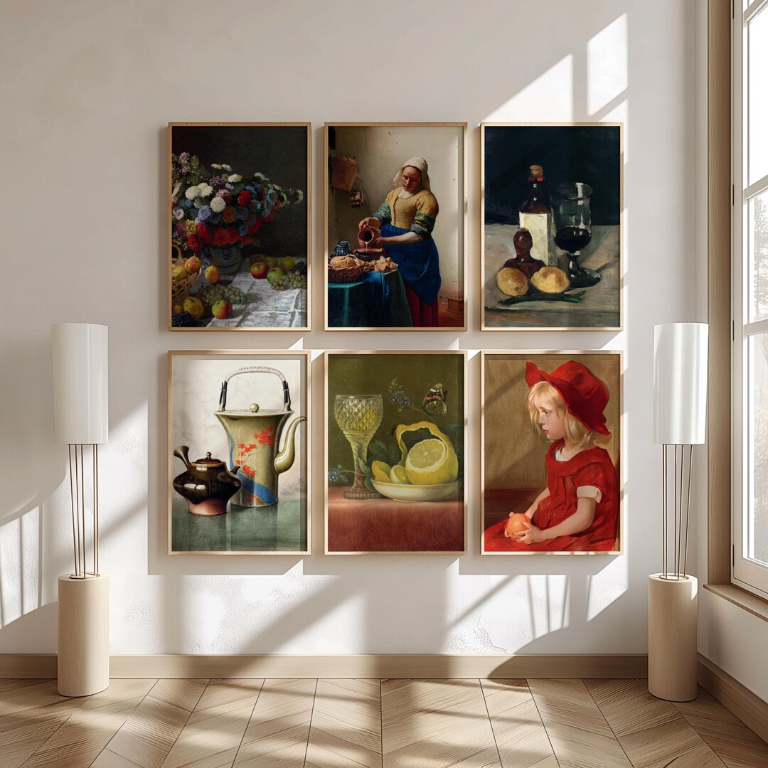 Vintage Kitchen Wall Art Set, Antique Dining Room Decor, Aesthetic ...