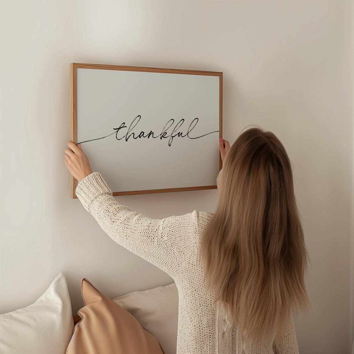 Thankful Poster, Line Art, Thankful Decor, Gratitude Wall Art, Thankful ...