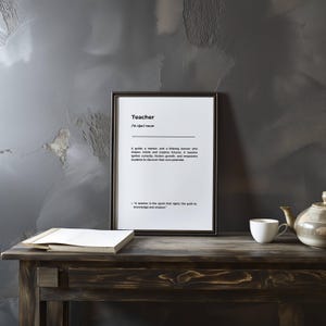 Teacher Definition Poster, Teacher Gifts, Printable Classroom Poster ...