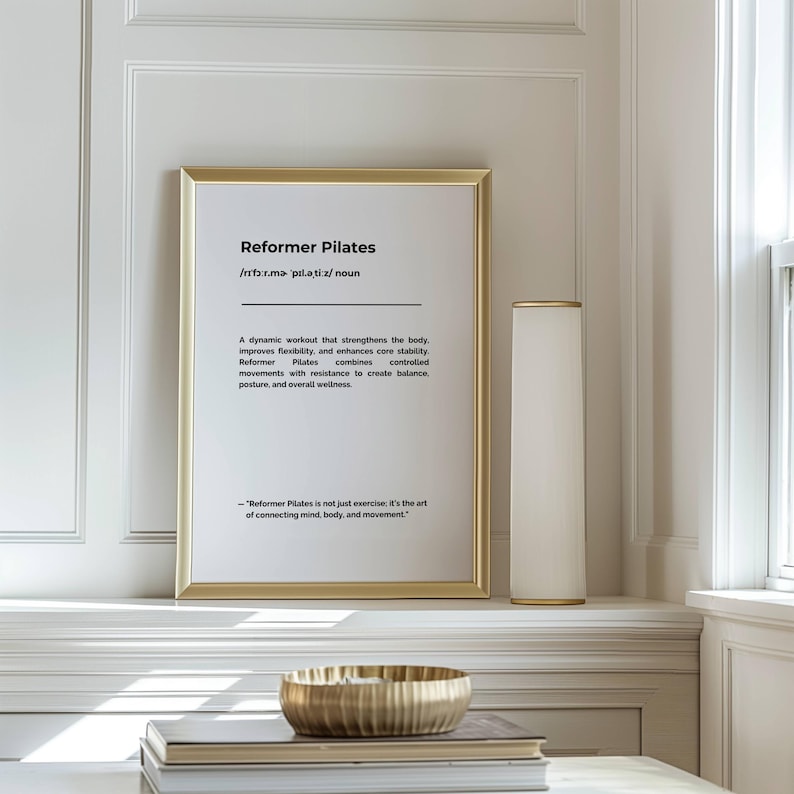 Reformer Pilates Poster, Pilates Yoga Studio Art Print, Reformer ...