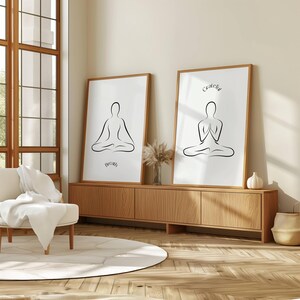 Meditation Posters Set of 2, Sayings Posters Breath and Grateful ...