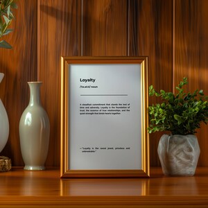 Loyalty Definition Poster, Black and White Wall Art, Family Poster ...