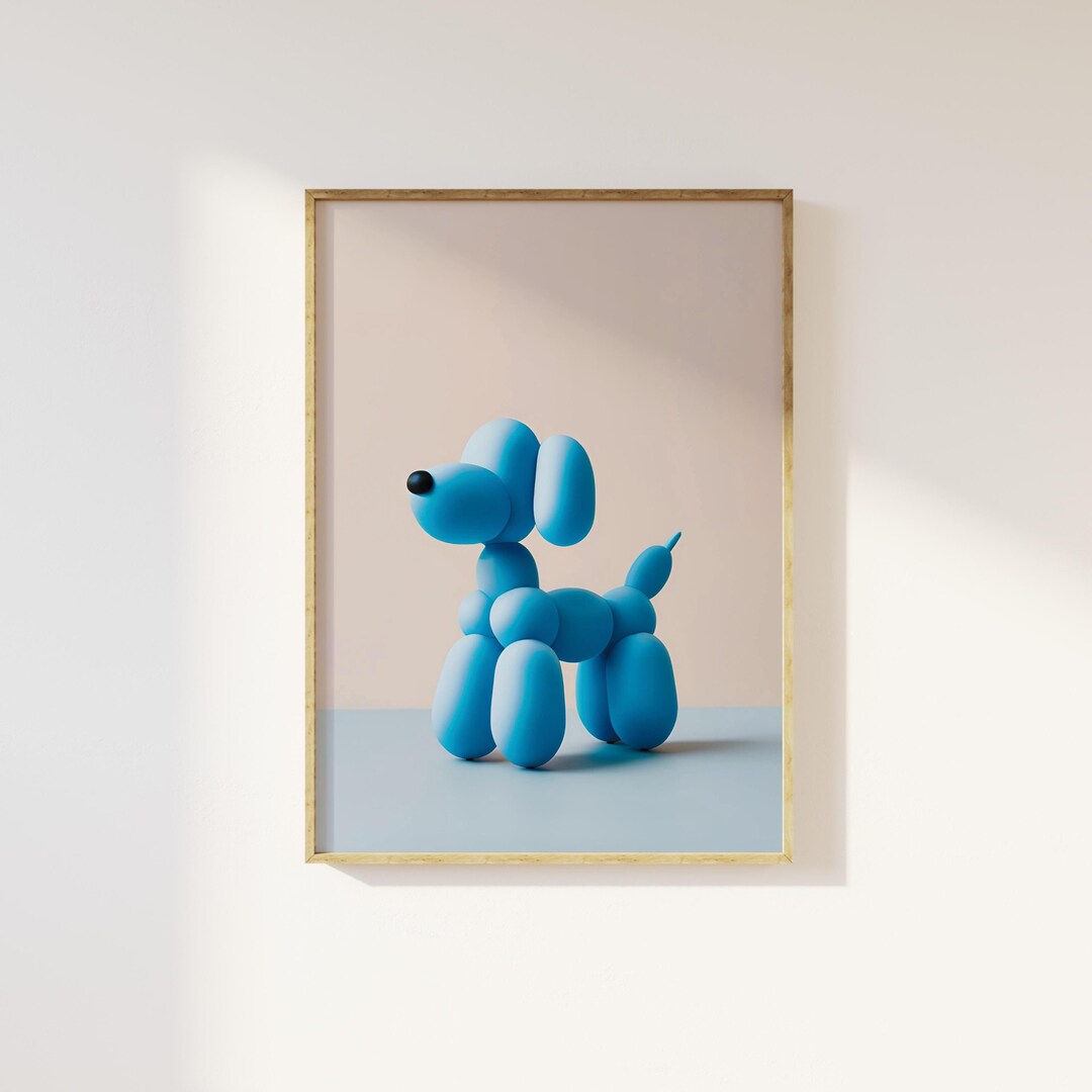 Blue Balloon Dog Poster,modern Art Print, Quirky Wall Decor ...