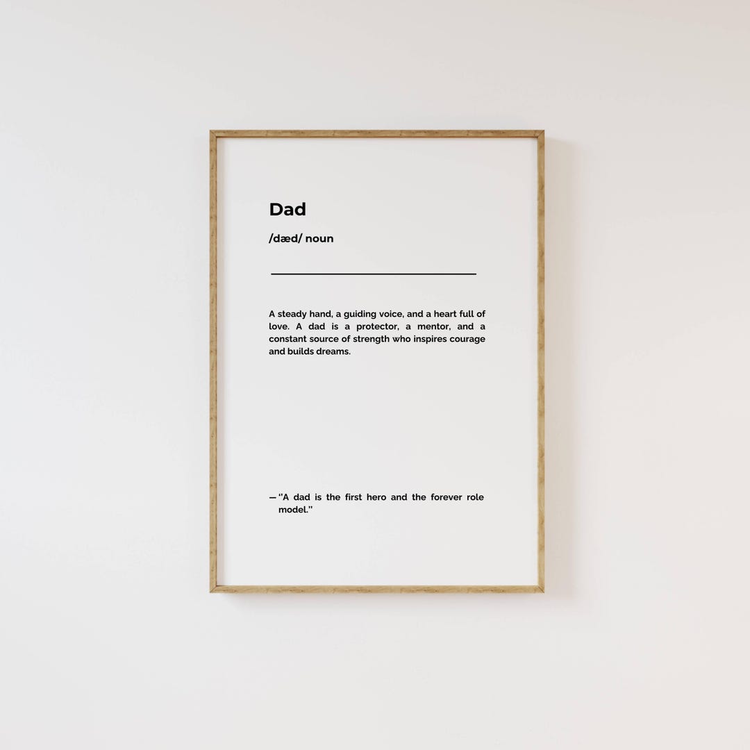 Dad Definition Poster, New Dad Gifts, Fathers Day Decor, Father ...