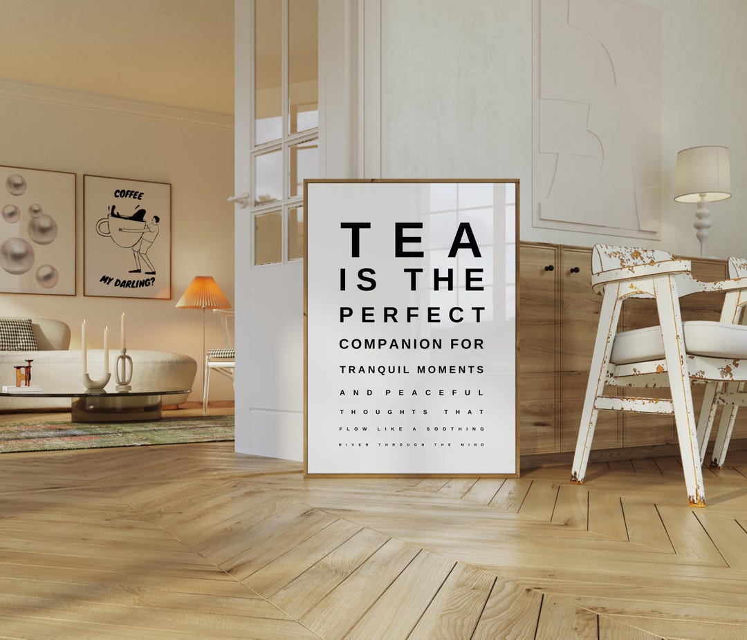 Snellen Chart Style Tea Quotes Wall Art Poster, Tea Brewing Poster, Tea ...
