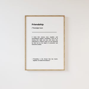 Friendship Definition Printable Wall Art, Typography Digital Download ...