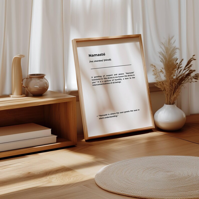 Namaste Definition Poster, Yoga Studio Decor, Spirituelle Poster ...