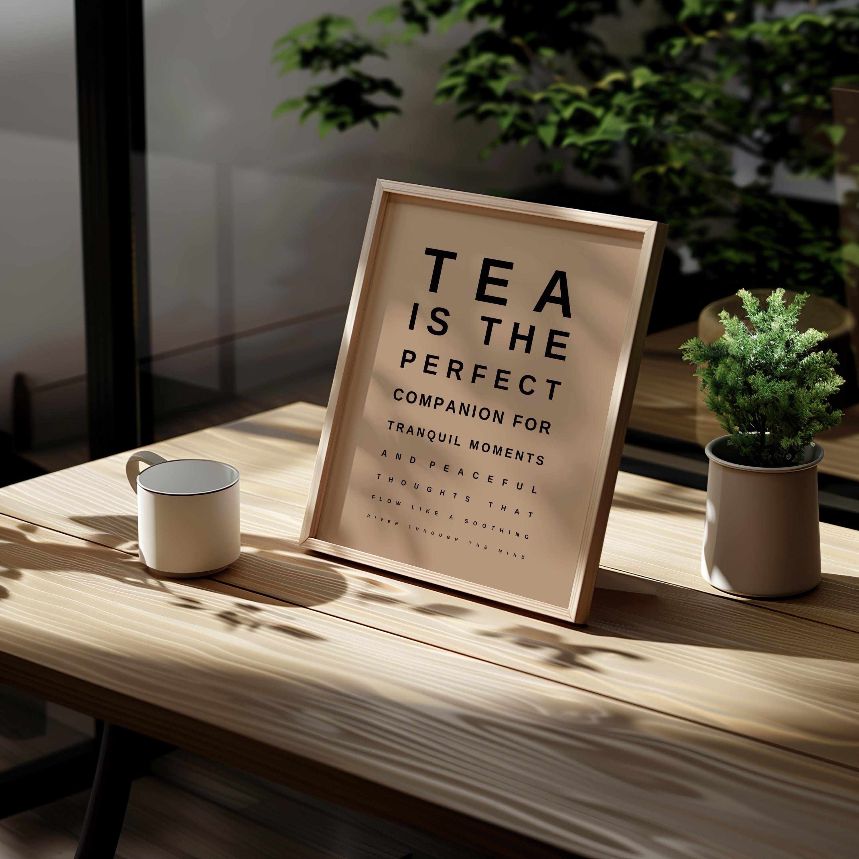 Snellen Chart Style Tea Quotes Wall Art Poster, Tea Brewing Poster, Tea ...
