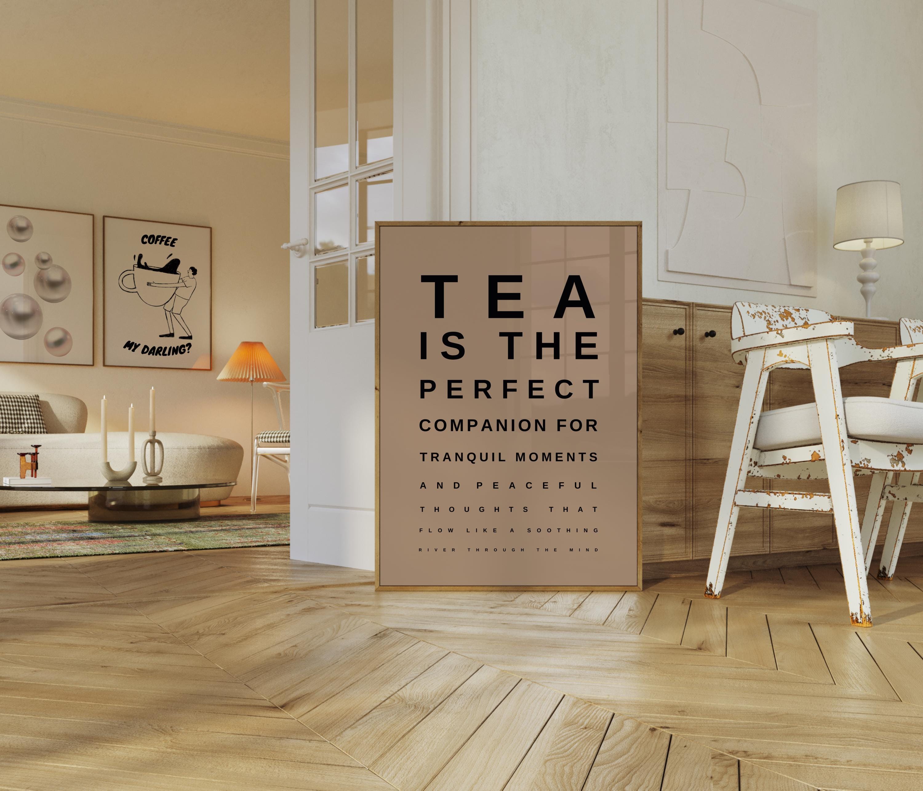 Snellen Chart Style Tea Quotes Wall Art Poster, Tea Brewing Poster, Tea ...