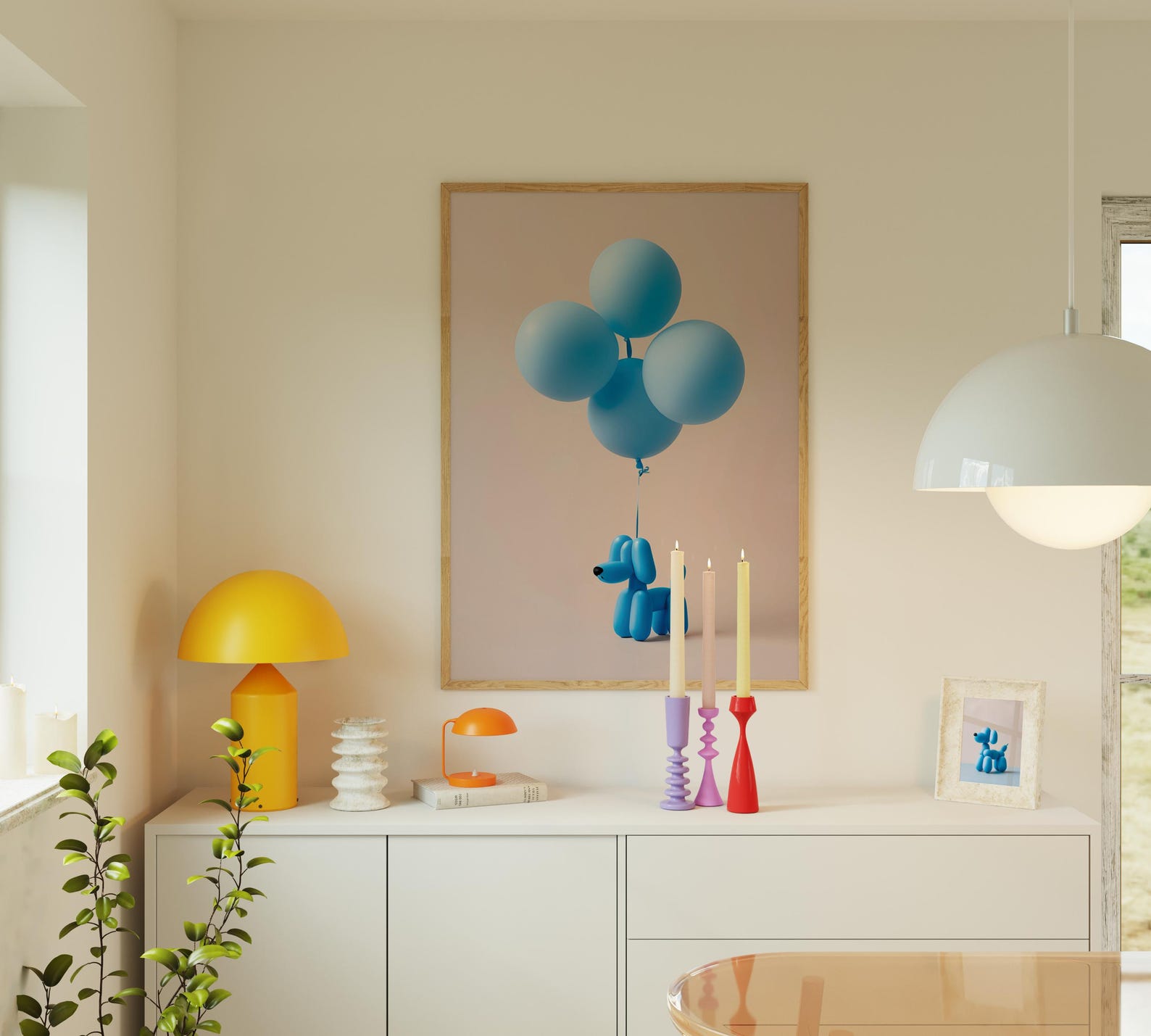 Blue Balloon Dog Poster,modern Art Print, Quirky Wall Decor ...