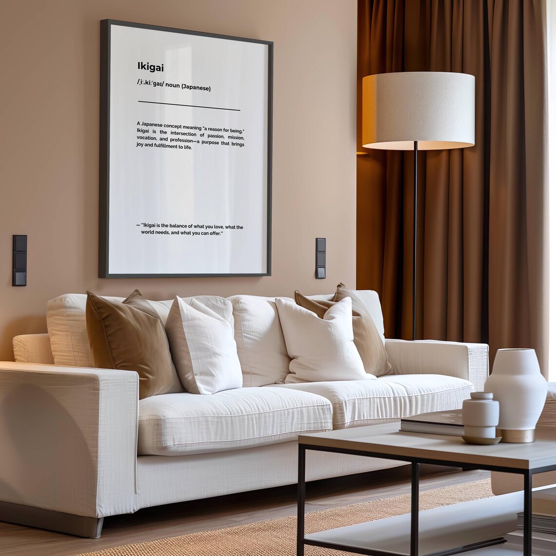 Ikigai Definition Poster, Japanese Wallart, Japandi Style Decor ...