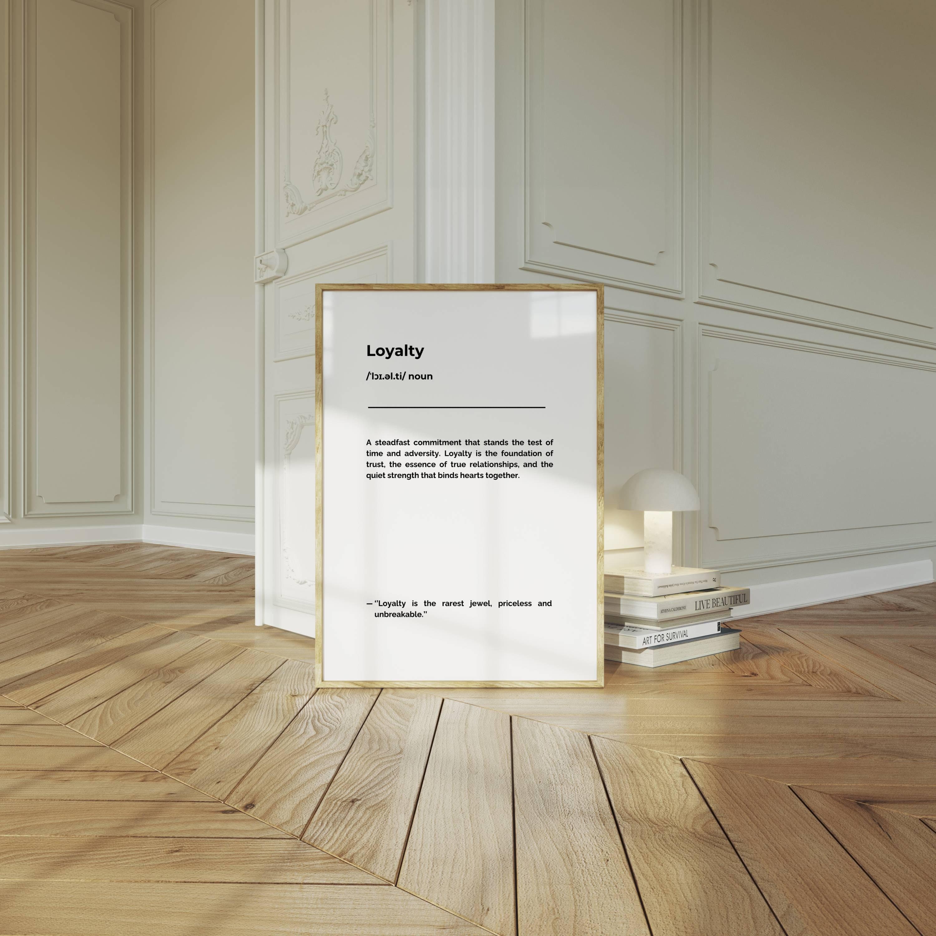 Loyalty Definition Poster: Black and White Elegant Wall Art (digital ...