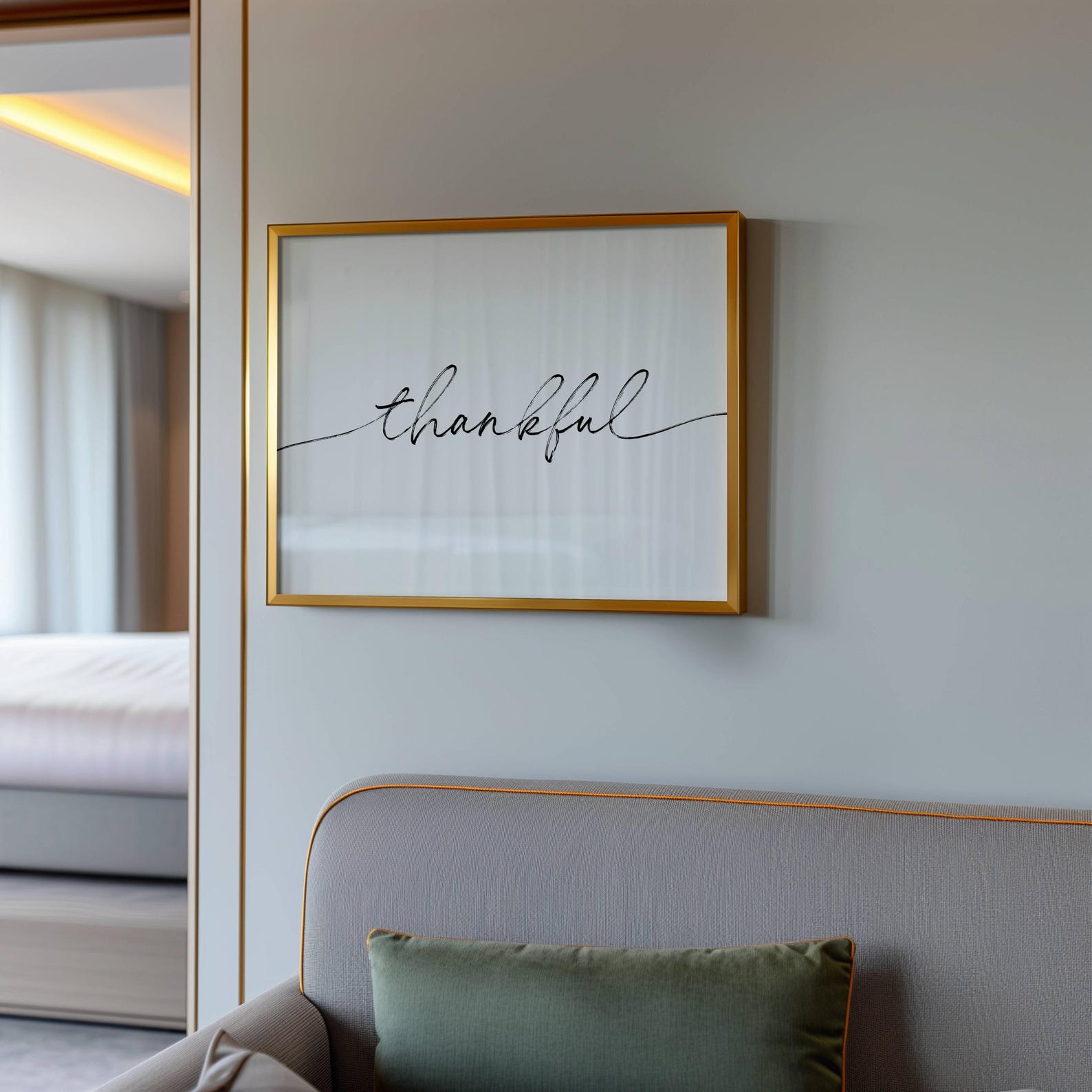 Thankful Poster, Line Art, Thankful Decor, Gratitude Wall Art, Thankful ...