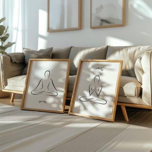 Mindfulness Poster Set: Breath & Grateful Yoga Prints (digital Download ...