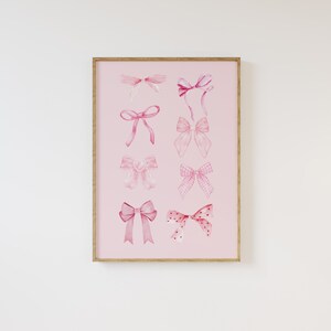 Set of 2 Coquette Soft Pink Art Poster, Preppy Pink Printable Dorm Room ...