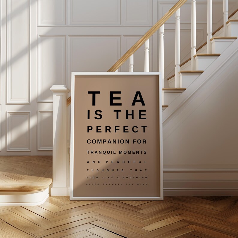 Snellen Chart Style Tea Quotes Wall Art Poster, Tea Brewing Poster, Tea ...