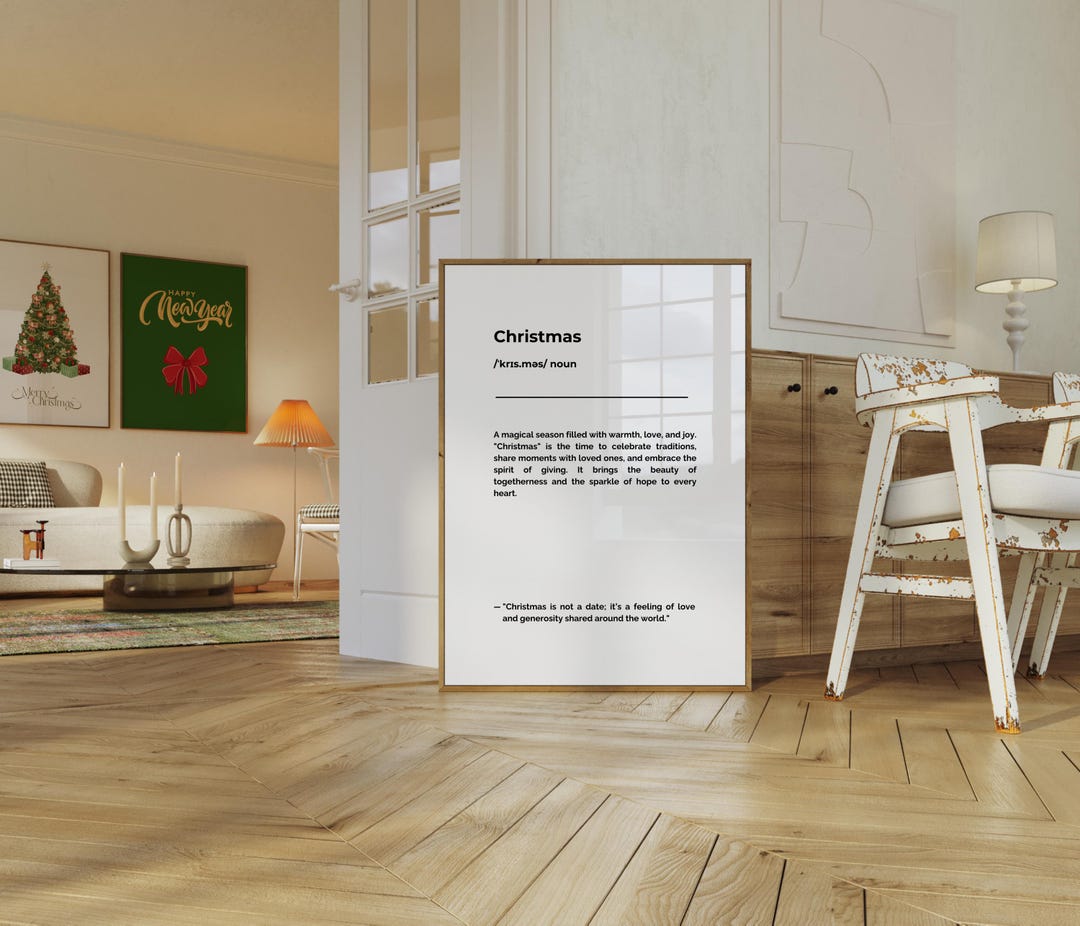 Christmas Definition Printable Wall Art, Typography Digital Download ...