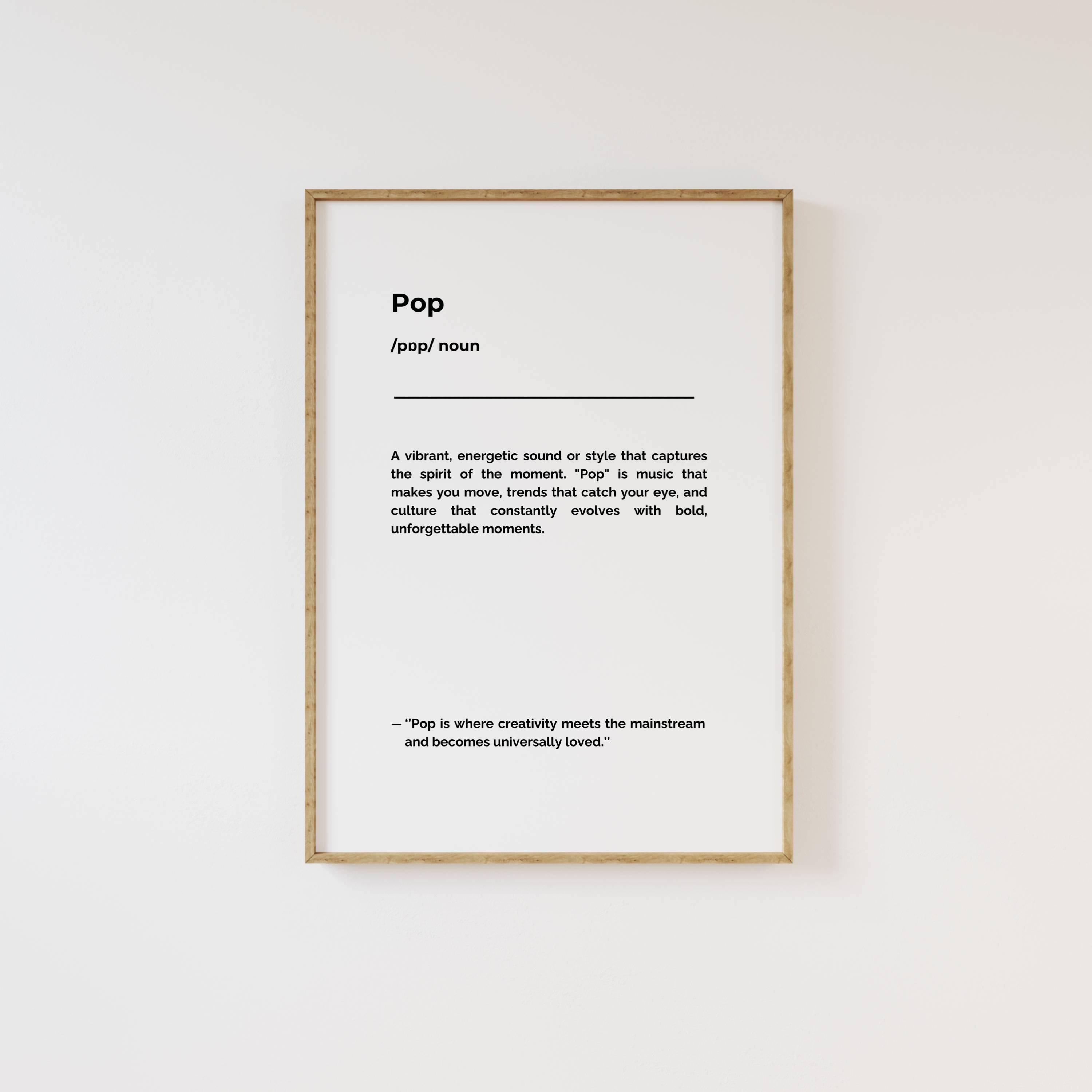 Pop Definition Art Print: Modern Home Decor (digital Download) - Etsy