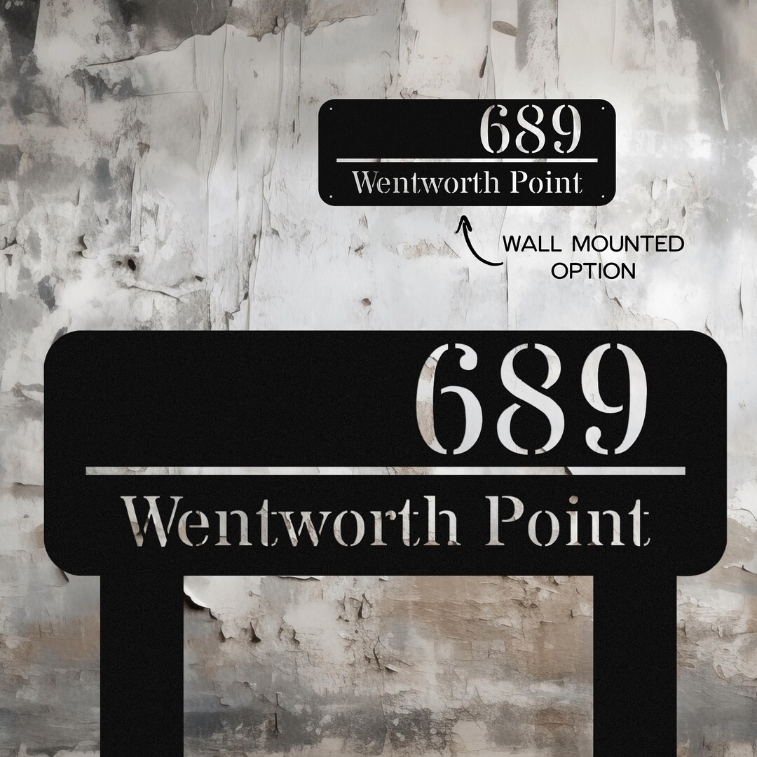 Metal Address Sign, Metal Address Yard Sign, Metal Address Lawn Sign ...