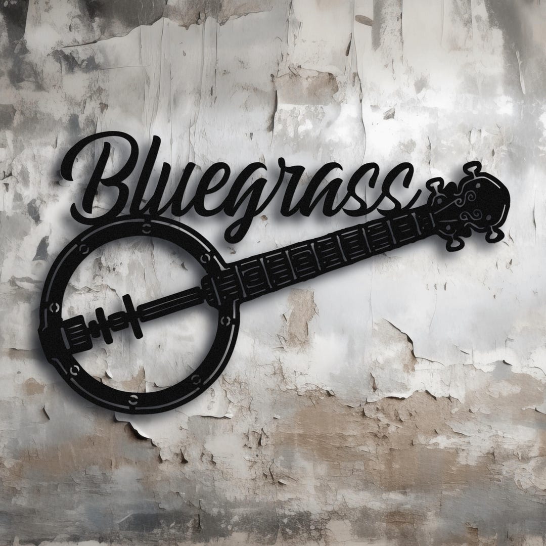 Metal Wall Art Banjo Bluegrass, Banjo Metal Wall Decor, Metal Wall ...