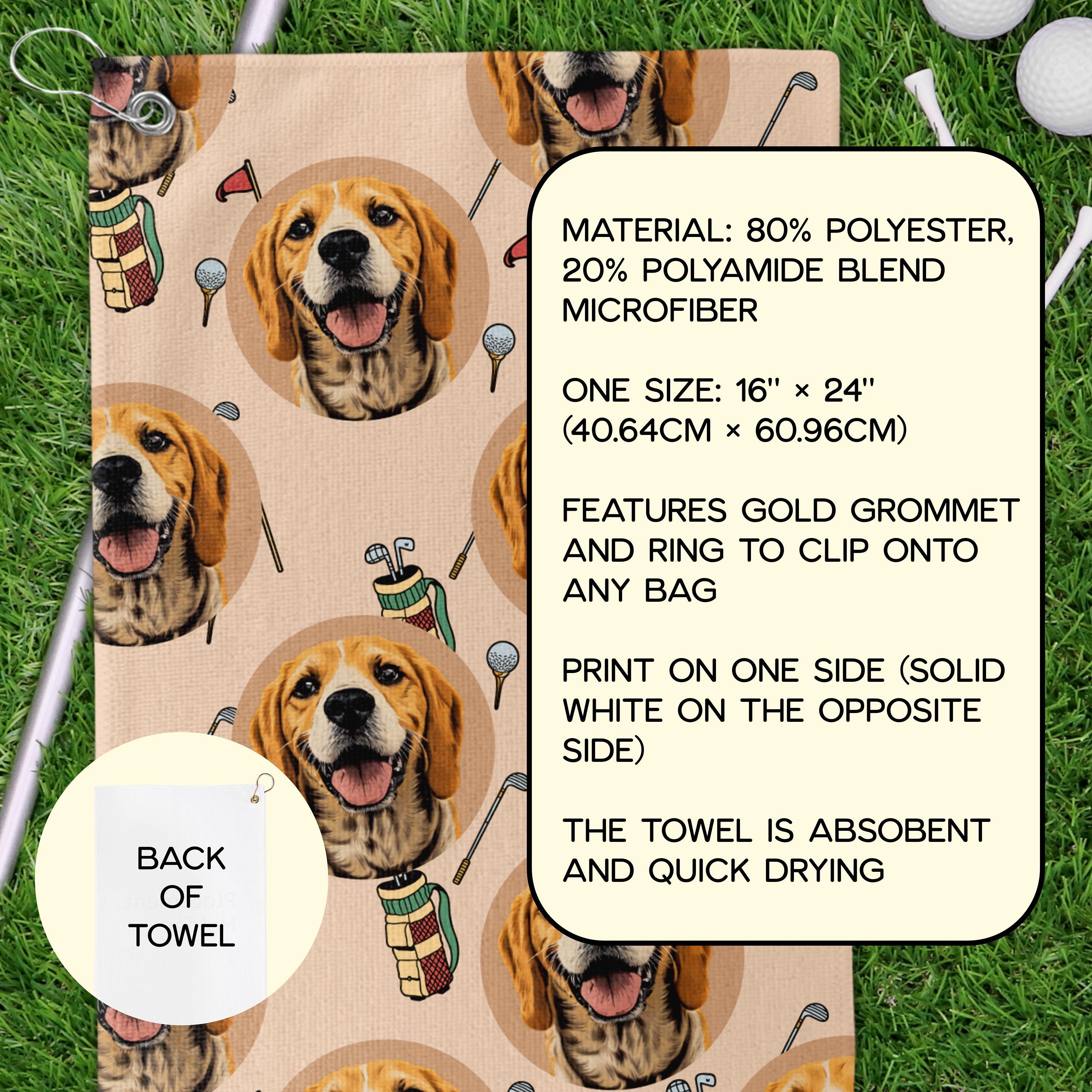 Custom Pet Golf Towel Using Pet Photo, Personalized Dog Golf Towel, Custom Cat Golf Towel, Dog ...