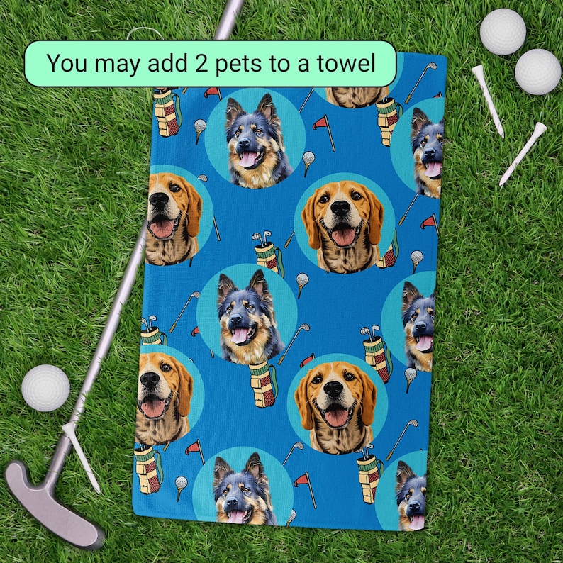 Custom Pet Golf Towel Using Pet Photo, Personalized Dog Golf Towel ...