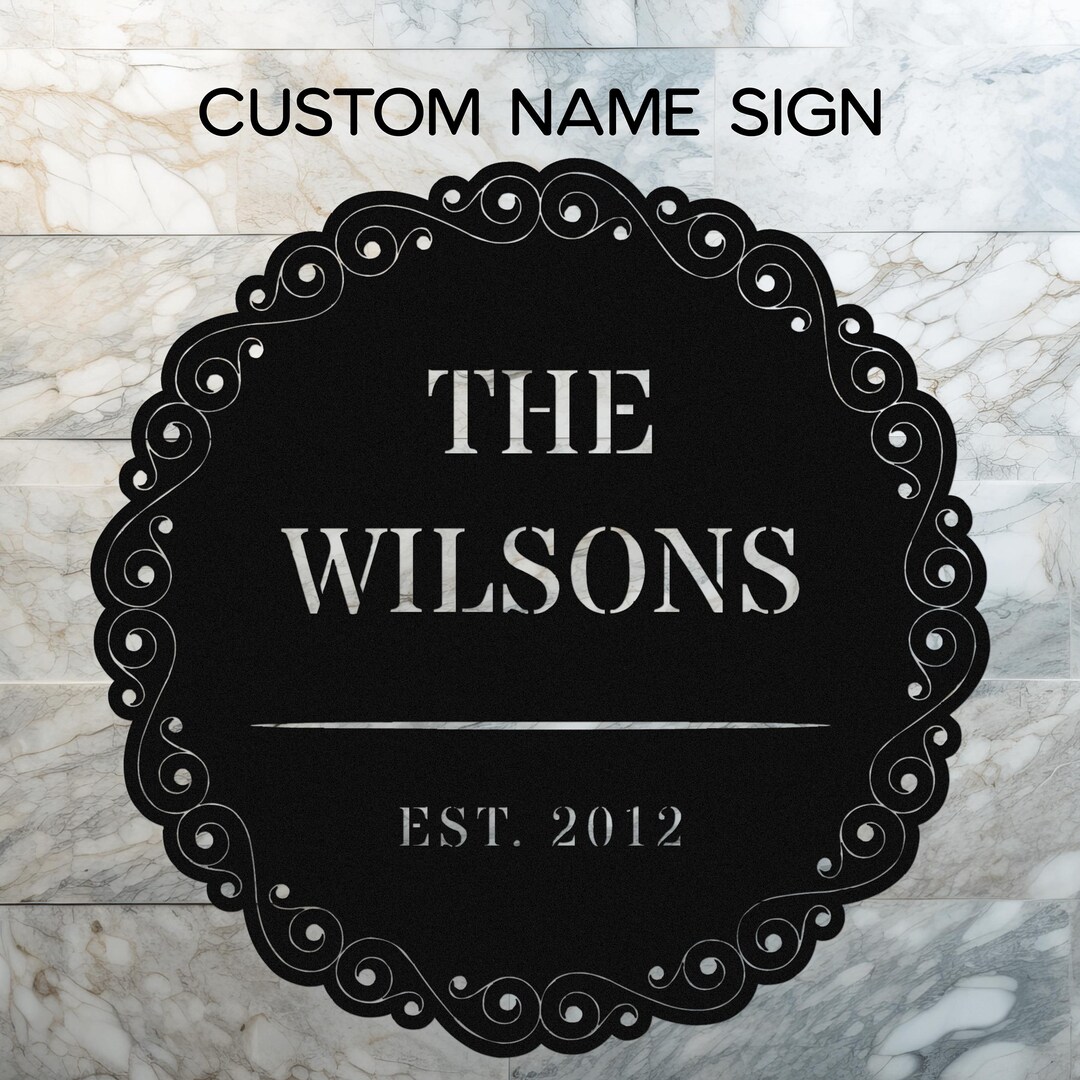 Personalized Metal Sign, Round Signage, Housewarming Gift, Metal Wall ...