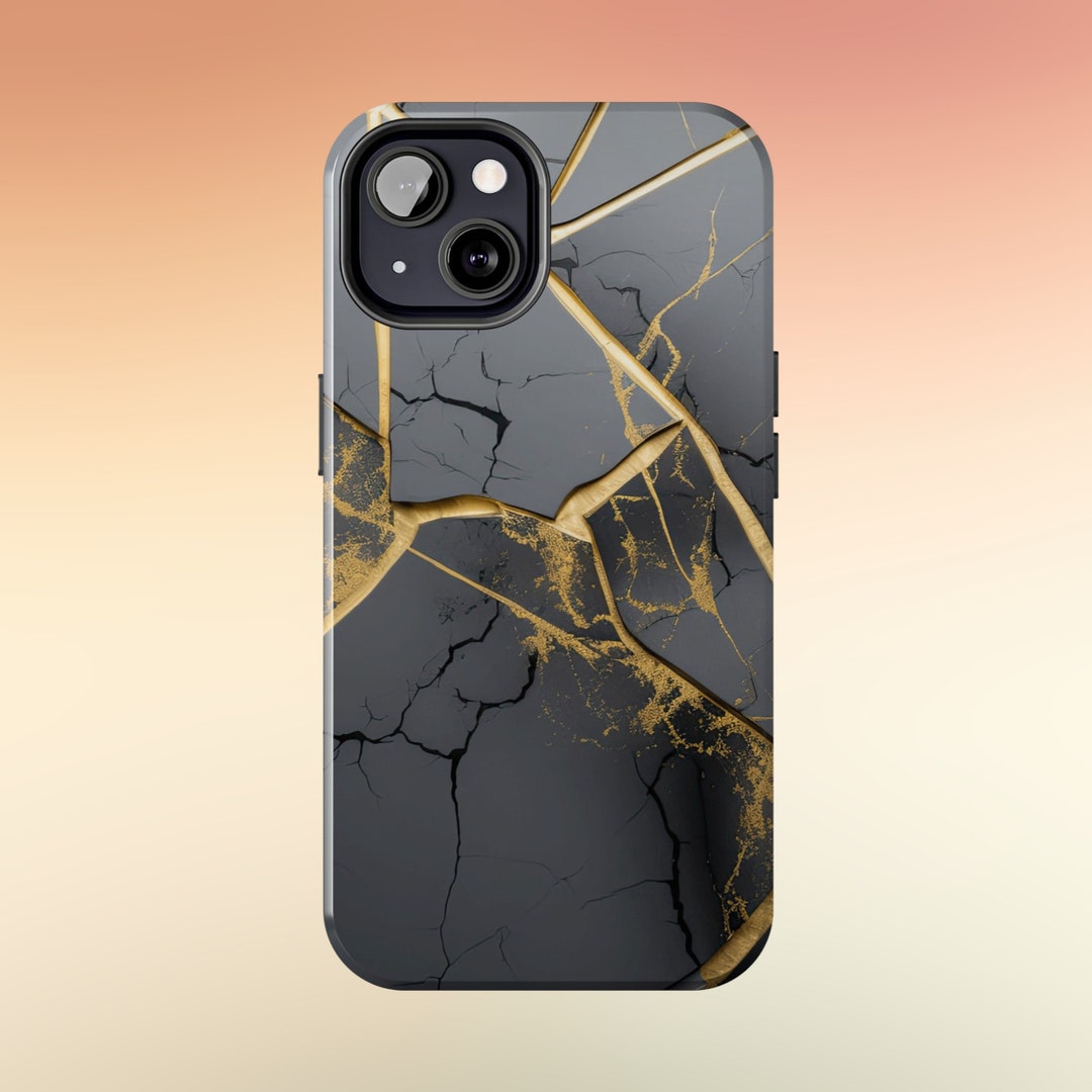 Kintsugi Granite and Gold Phone Case in Clear Case, Slim Case and Tough ...