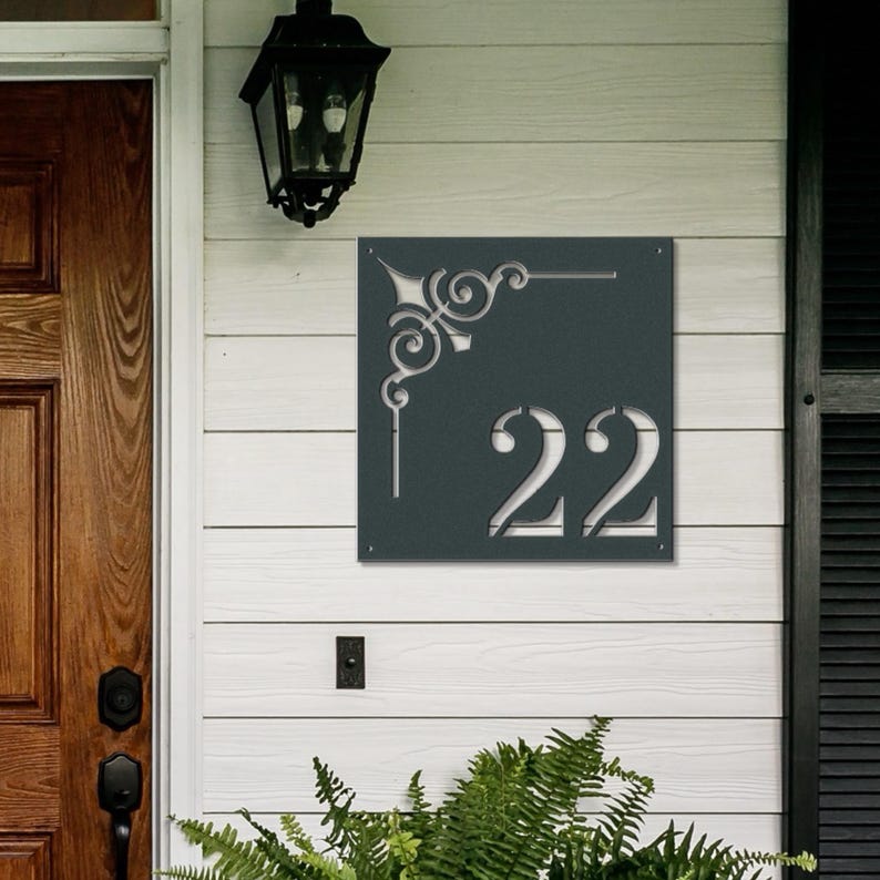 House Number Sign, Metal House Numbers, House Number Plaque, House ...