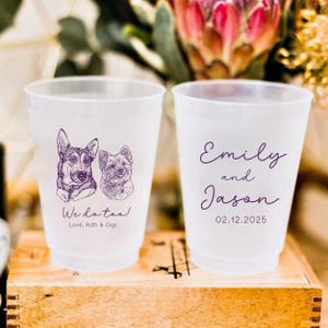 Custom Pet Wedding Cups, Custom Wedding Cups With Dogs, Custom Wedding ...