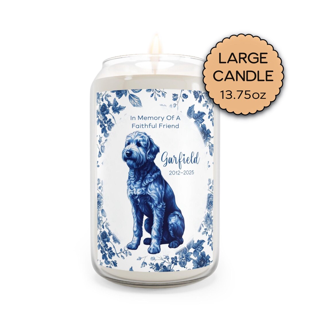 Golden Doodle Dog Memorial Candle, Custom Pet Memorial Candle, Pet ...