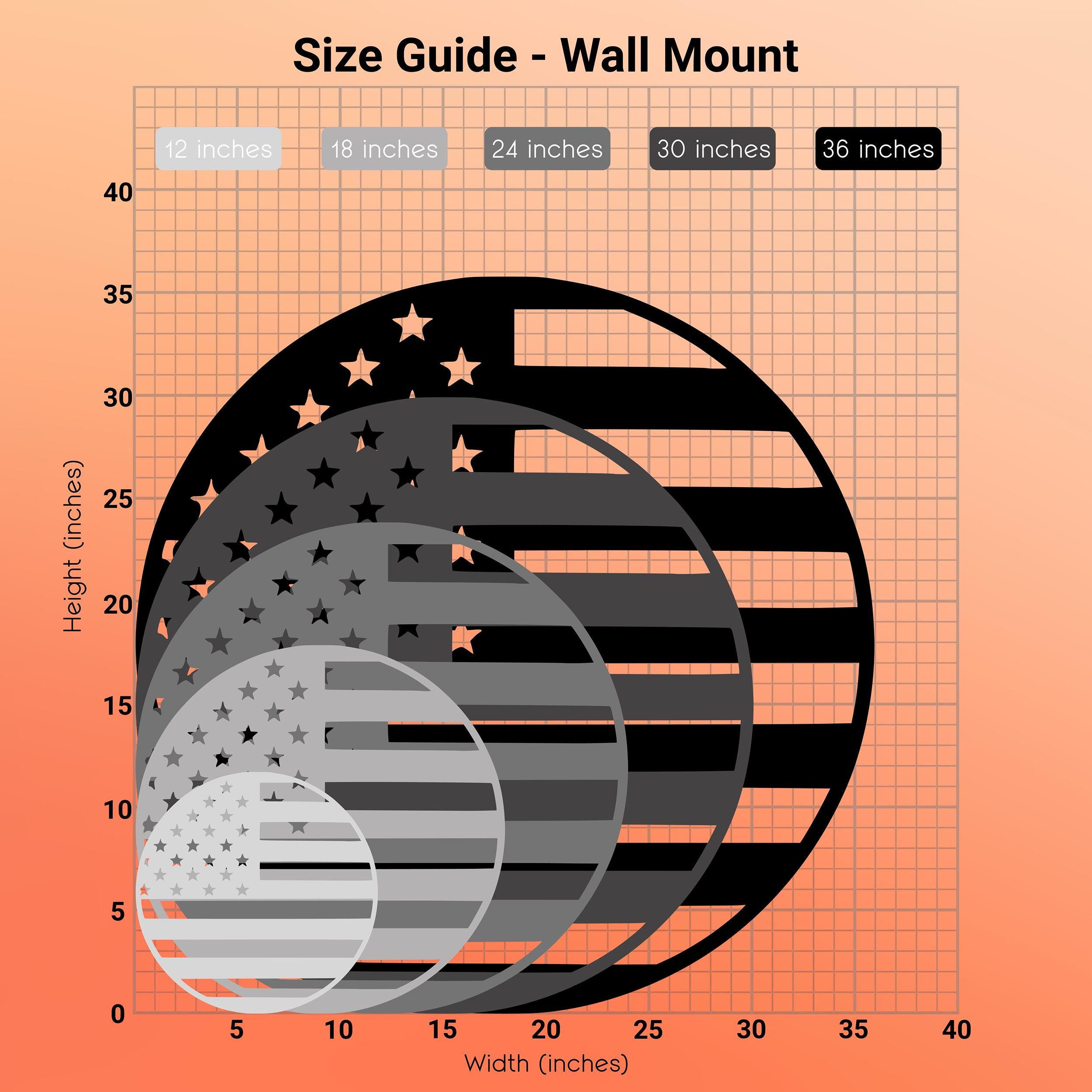 Metal Wall Art USA Flag, Round Shaped Metal USA American Flag, Metal ...