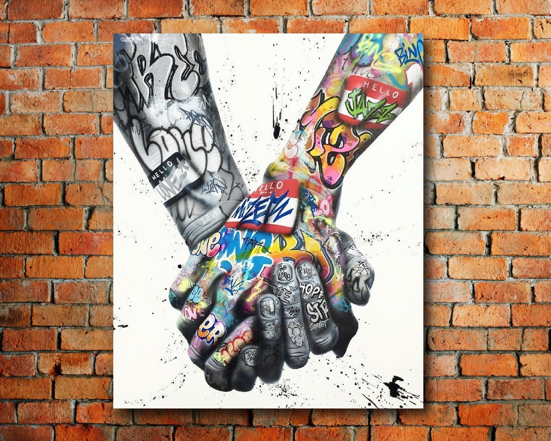 Graffiti Hand Signature Canvas Poster, Pop Culture Art, Hands Street ...