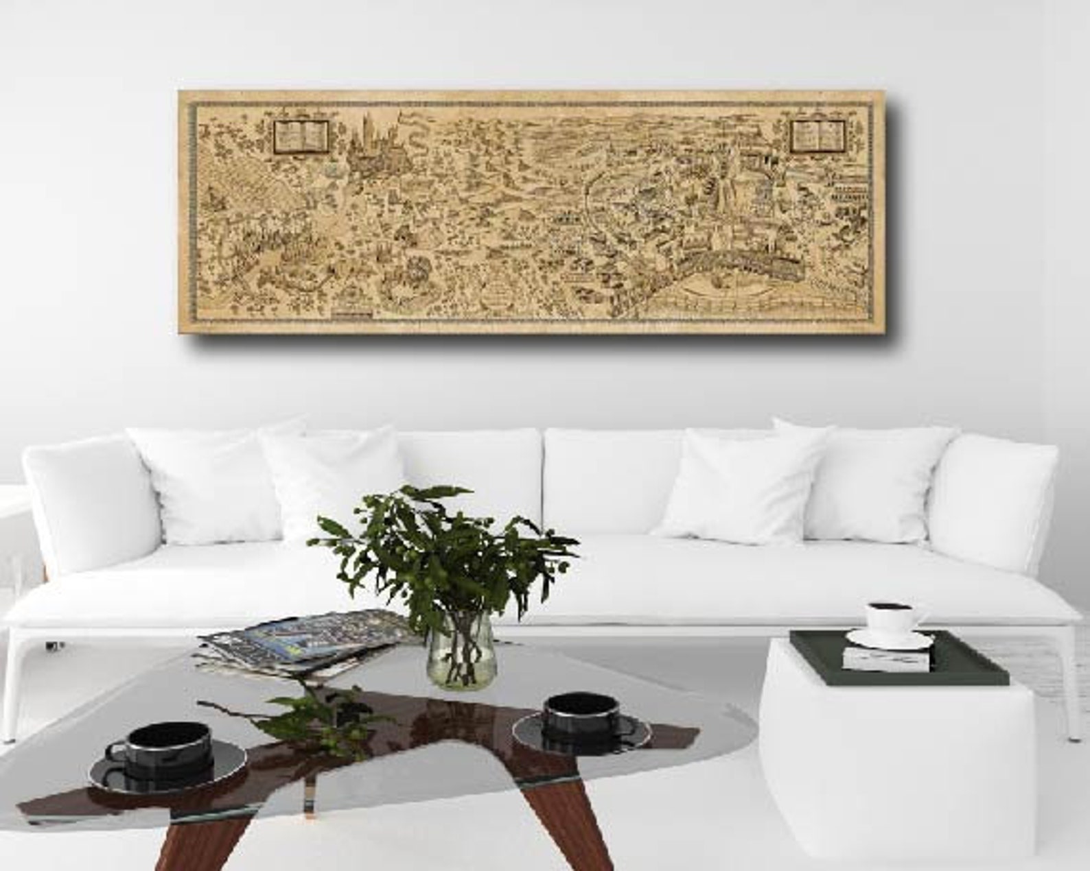 Harry World Map Canvas Poster Print, Map Digital, Magical World Wall ...