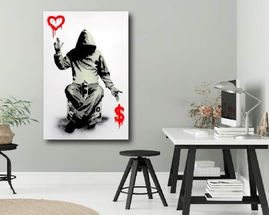 Love or Money Banksy Canvas Poster Print, BANKSY Love or Money, Iconic ...