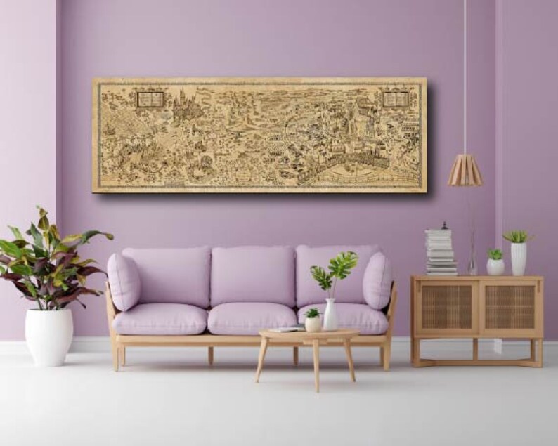 Harry World Map Canvas Poster Print, Map Digital, Magical World Wall ...