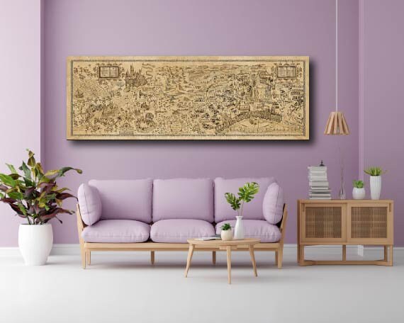 Harry World Map Canvas Poster Print, Map Digital, Magical World Wall ...