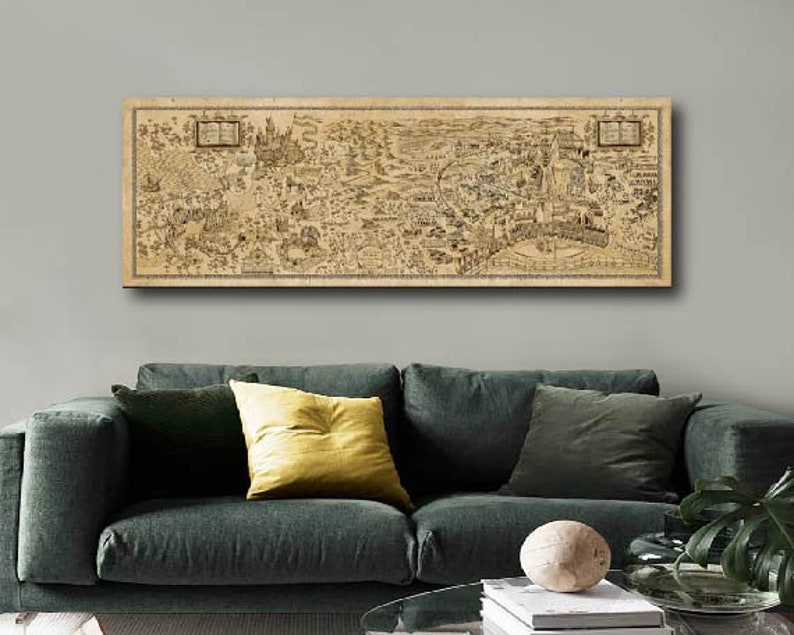 Harry World Map Canvas Poster Print, Map Digital, Magical World Wall ...