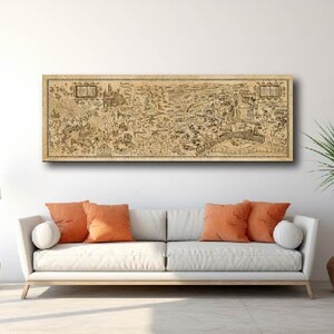 Harry World Map Canvas Poster Print, Map Digital, Magical World Wall ...