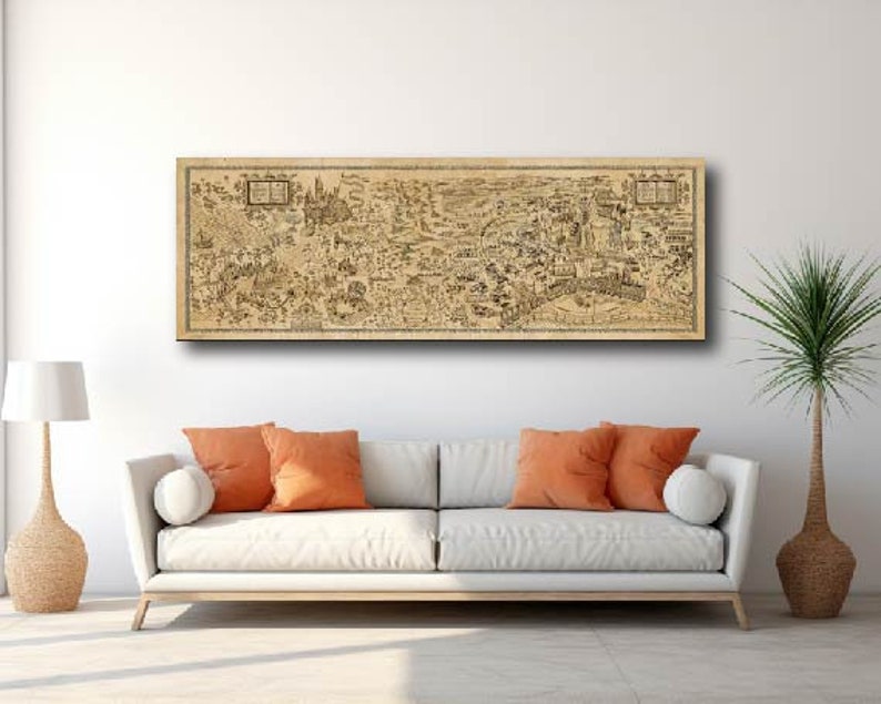 Harry World Map Canvas Poster Print, Map Digital, Magical World Wall ...