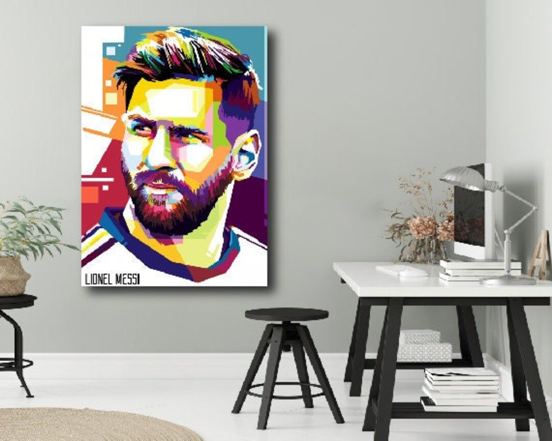 Lionel Messi Pop Art Canvas Poster Print, Lionel Messi Pop Art, Footbal ...