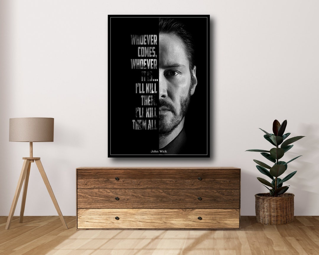 John Wick Famous Quotes Canvas Poster Print, John Wick Wall Art, Black ...